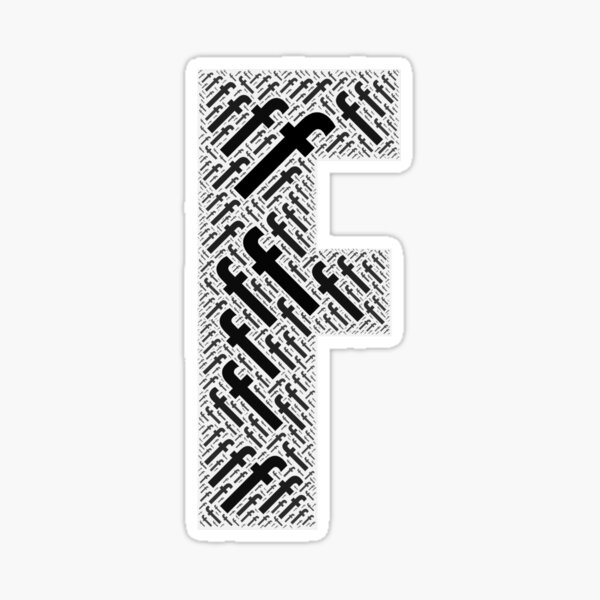 "Letter "F" Word text art typography" Sticker for Sale by TextOnlySTORE ...