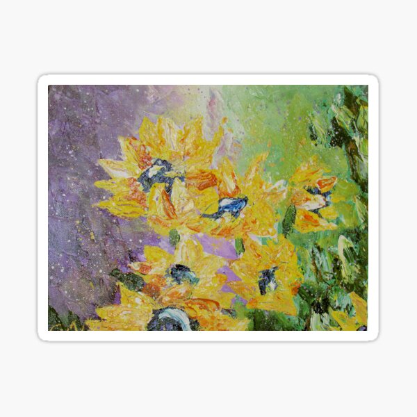 "Sunflower Impression" Sticker for Sale by RainbowStudios | Redbubble