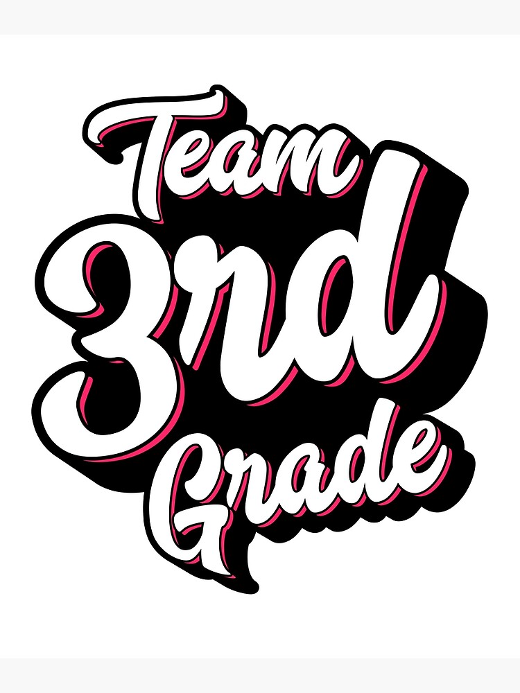 "Team 3rd Third Grade - Back To School – Pink" Poster by augenpulver ...