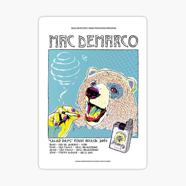 "Mac Demarco tour Poster " Sticker for Sale by darlingtonc18 | Redbubble