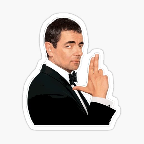 "Rowan Atkinson as Johnny English, Mr.Bean " Sticker for Sale by ...