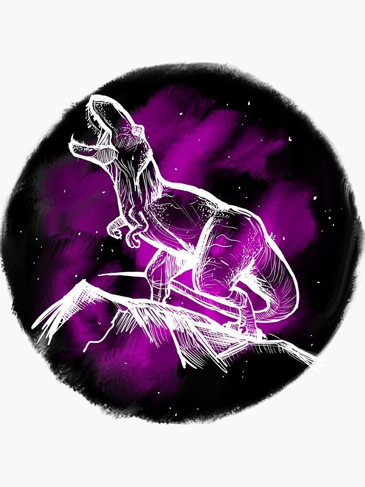 "Violet Galaxy T-Rex" Sticker for Sale by KingBillyArts | Redbubble