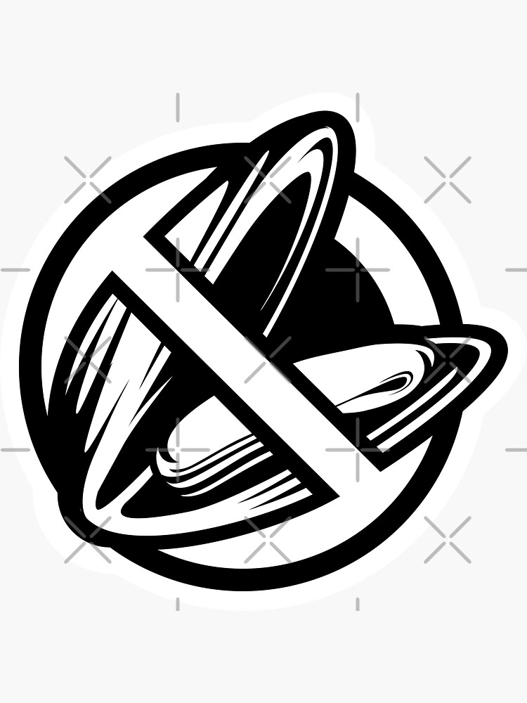"White Anti Mussel Symbol" Sticker for Sale by MOULEOFFICIAL | Redbubble