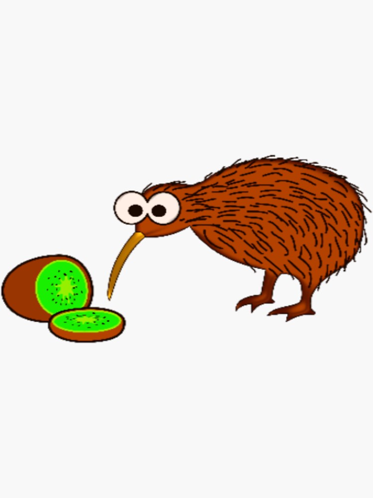 "KIWI BIRD EATING KIWI" Sticker for Sale by KatisDesign | Redbubble