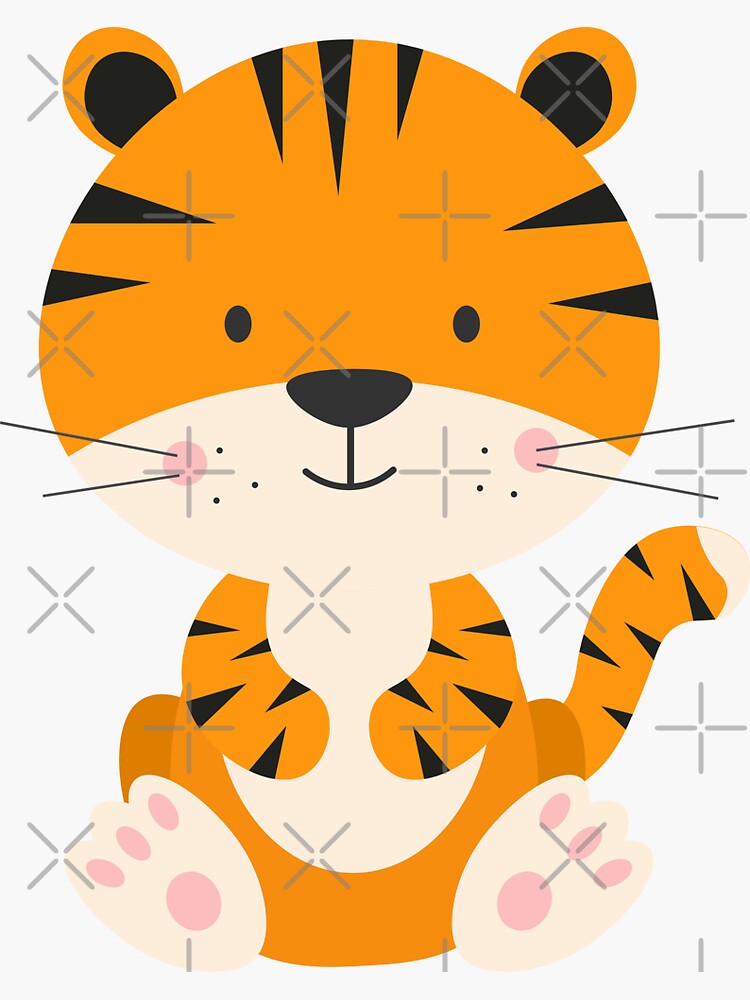 "Kawali cute tiger cartoon" Sticker for Sale by PerfectBlend | Redbubble