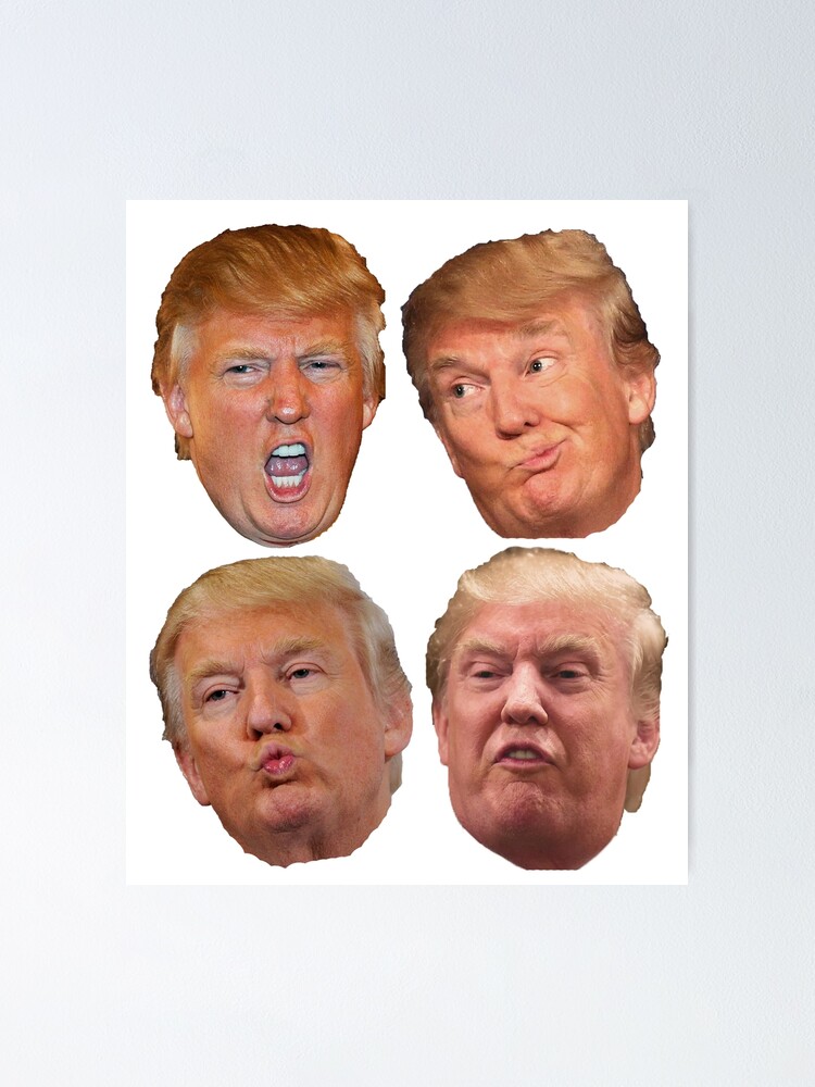 "4 pack stickers Trump Heads" Poster for Sale by Thelittlelord | Redbubble