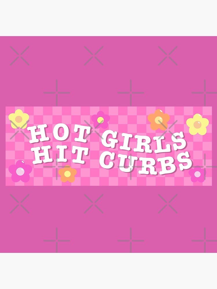 "Pink cool retro checkered normalize hitting the curb bumper sticker ...