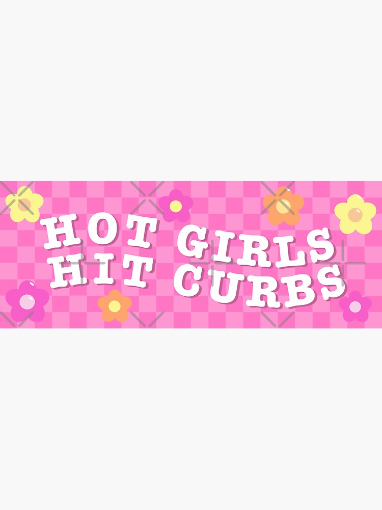 "Pink cool retro checkered normalize hitting the curb bumper sticker ...