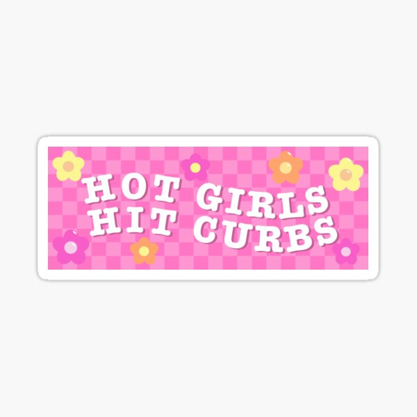 "Pink cool retro checkered normalize hitting the curb bumper sticker ...
