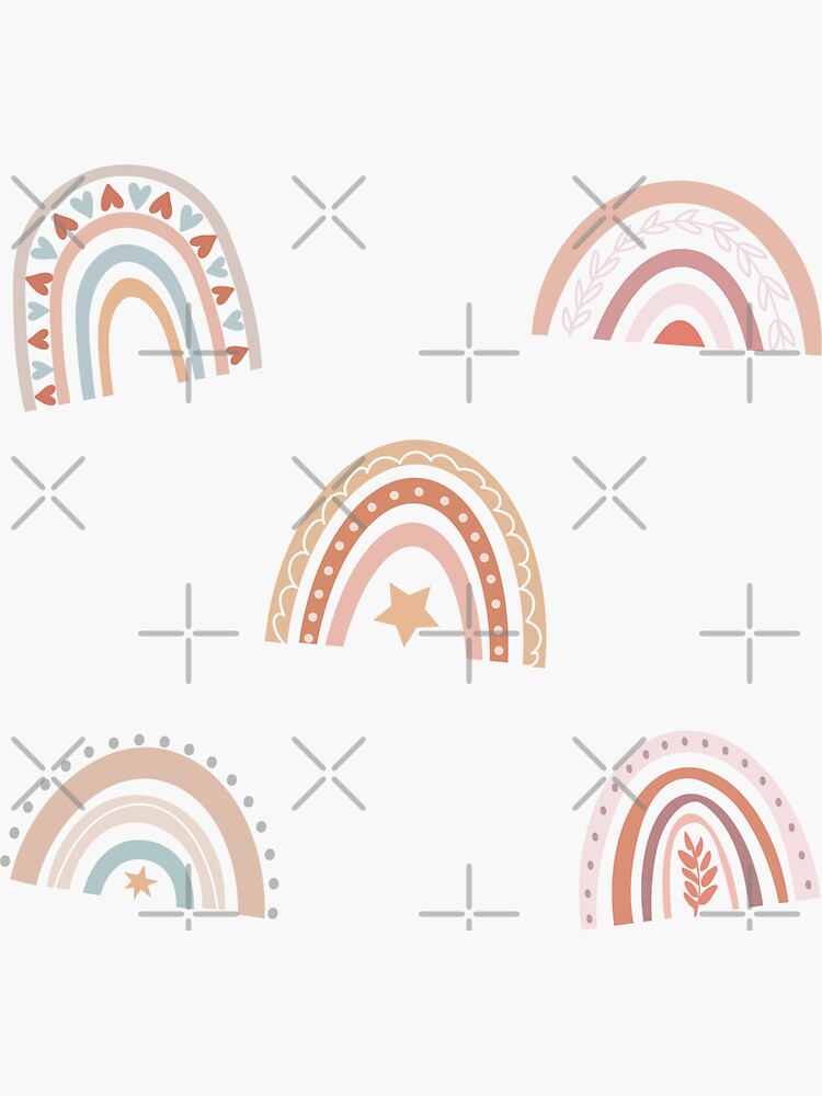 "Aesthetic boho rainbow" Sticker for Sale by NSimplicity | Redbubble