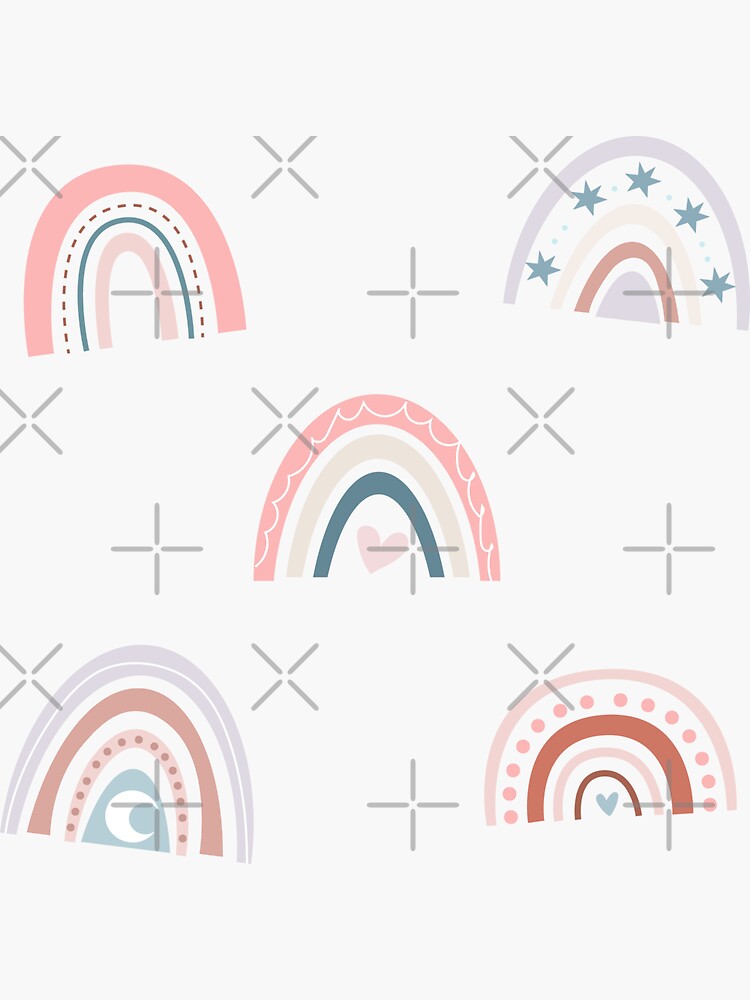 "Aesthetic boho rainbow" Sticker for Sale by NSimplicity | Redbubble