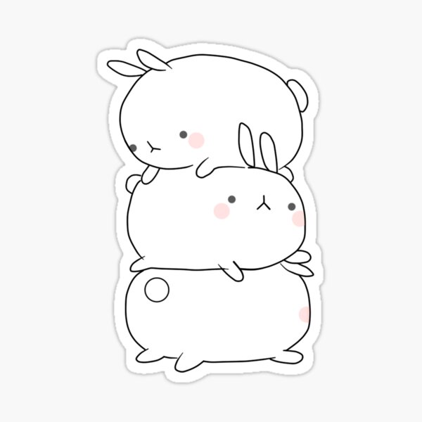 "Three Funny Rabbits :3" Sticker for Sale by HikiiKomori | Redbubble