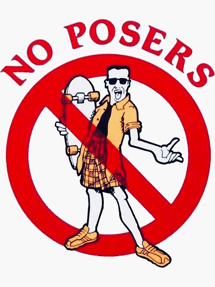 "no poser sign " Sticker for Sale by KathrynBranst | Redbubble