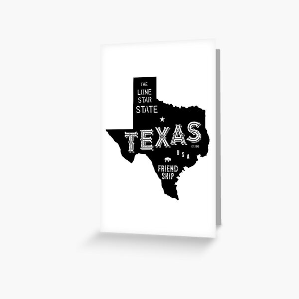 "Texas State Shape & Motto & Nickname" Greeting Card by Chocodole ...
