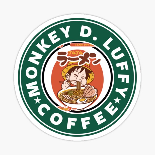 "Monkey D. Luffy One piece Crew Starbucks Coffee Active " Sticker for ...