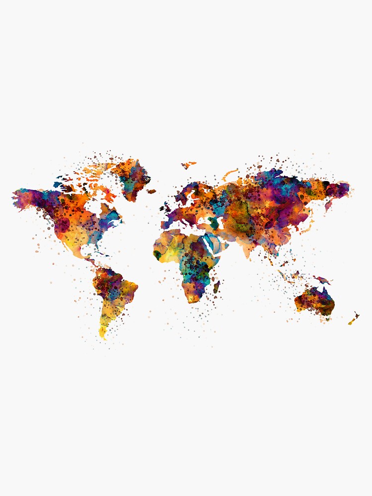 "World Map" Sticker by caracatita75 | Redbubble