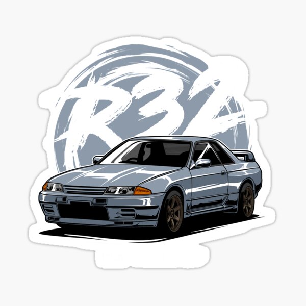 "Skyline GTR R32 " Sticker for Sale by Sandraaught | Redbubble