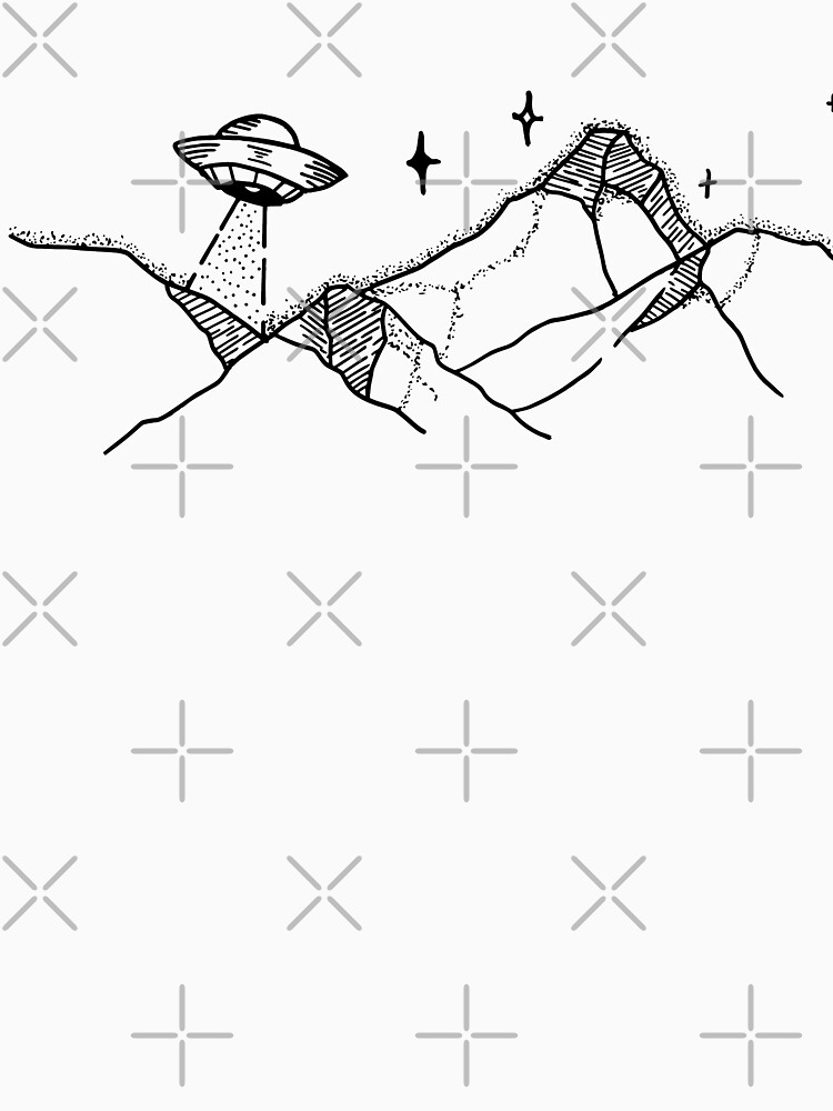 "Ufo Mountain Range" T-shirt for Sale by SandyFloss | Redbubble | ufo ...