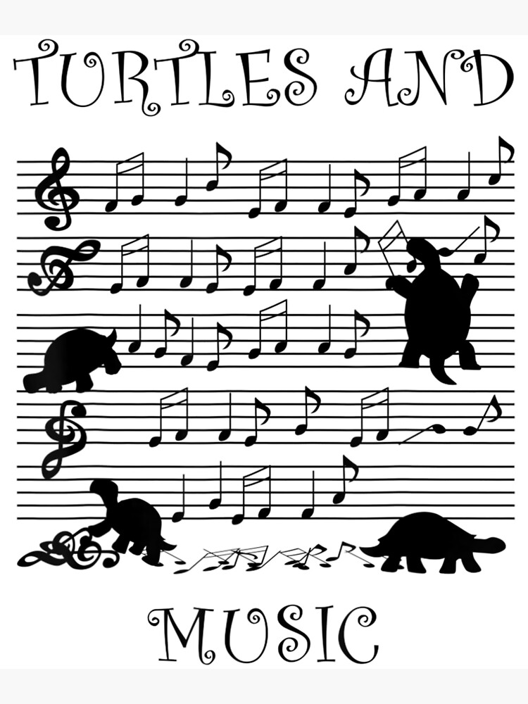 "Music Notes And Turtles Musician Musical" Poster for Sale by JunKan ...