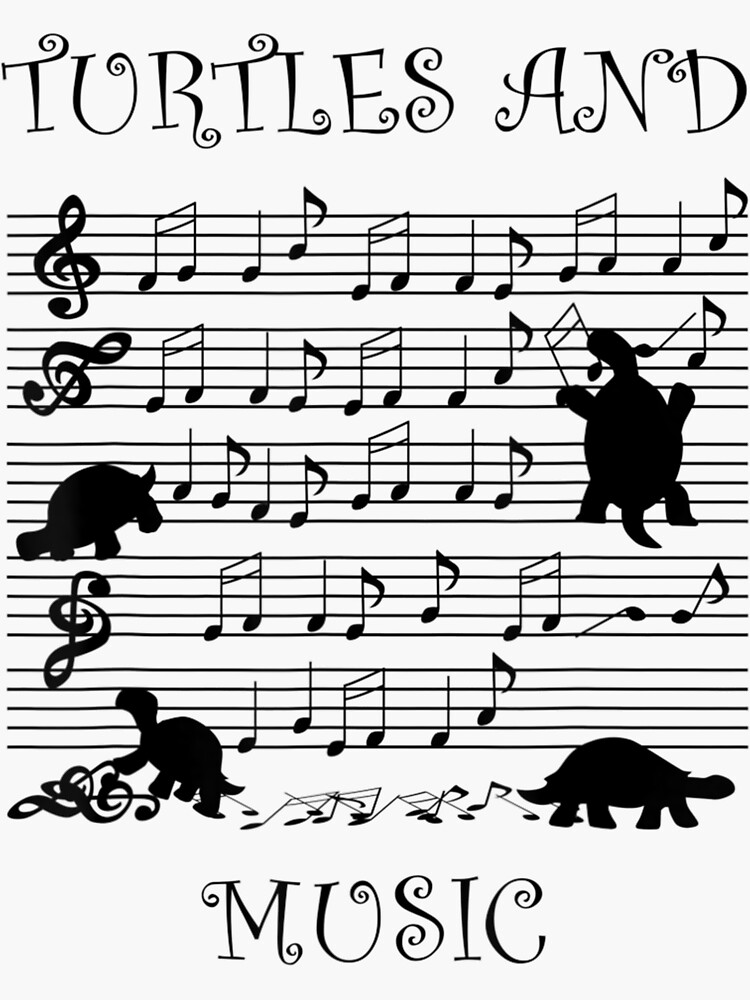 "Music Notes And Turtles Musician Musical" Sticker for Sale by JunKan ...