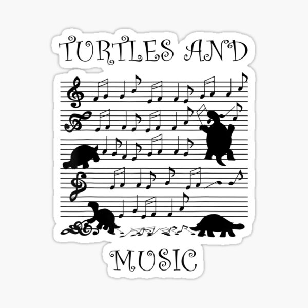 "Music Notes And Turtles Musician Musical" Sticker for Sale by JunKan ...