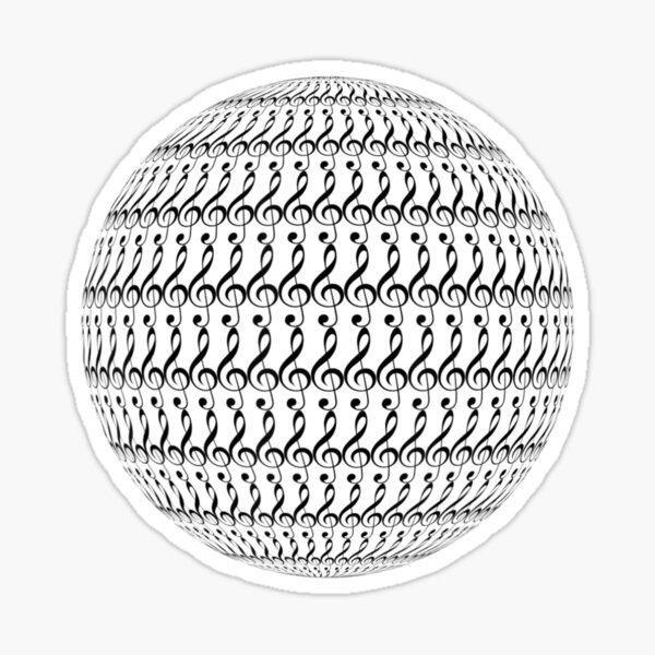 "Music Planet Musical Note Astronomy Clef Globe Sphere" Sticker for ...