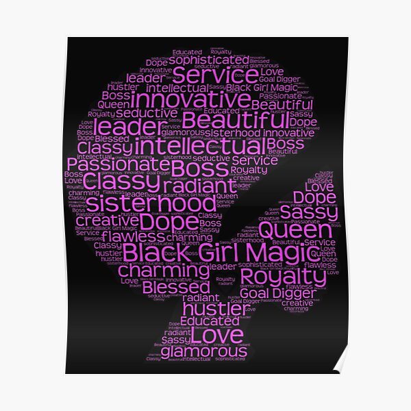 "Black Girl Magic Word Cloud" Poster for Sale by jinname | Redbubble
