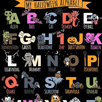 "Halloween Alphabet Kids Cute" Poster for Sale by PinkPlatypus | Redbubble