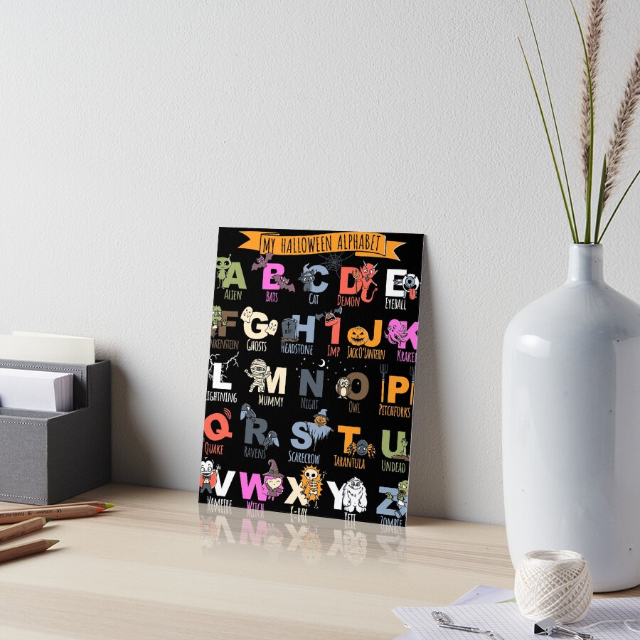 "Halloween Alphabet Kids Cute" Poster for Sale by PinkPlatypus | Redbubble