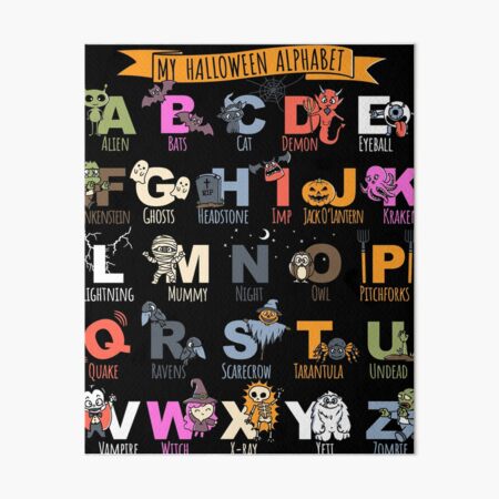 "Halloween Alphabet Kids Cute" Art Board Print for Sale by Nerd Shizzle ...