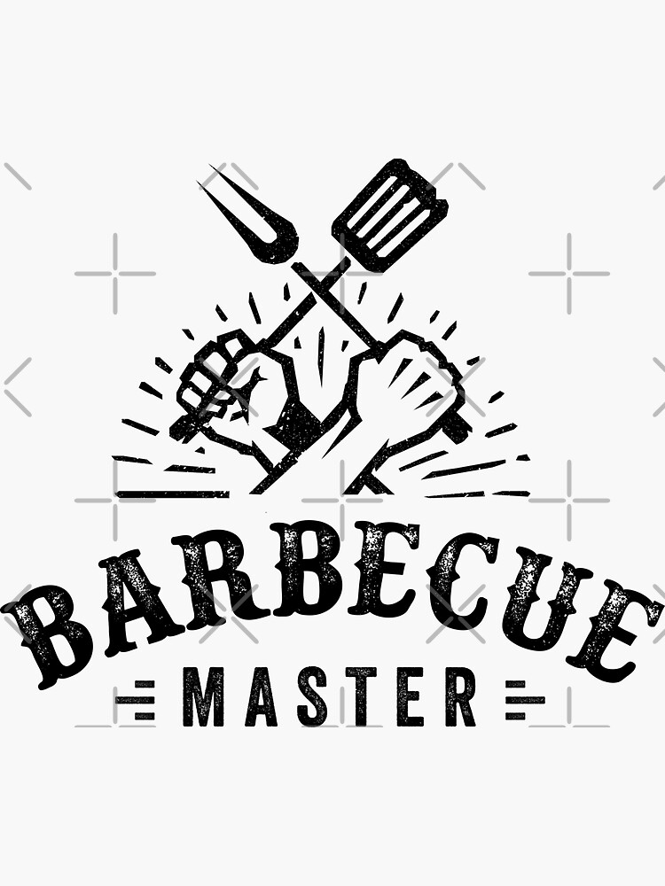 "Barbecue Master - pit master, bbq, chef design for dad." Sticker for ...