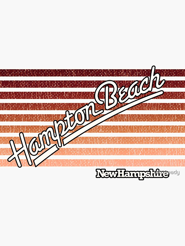 "Hampton Beach, New Hampshire | Surf Stripes" Sticker by retroready ...