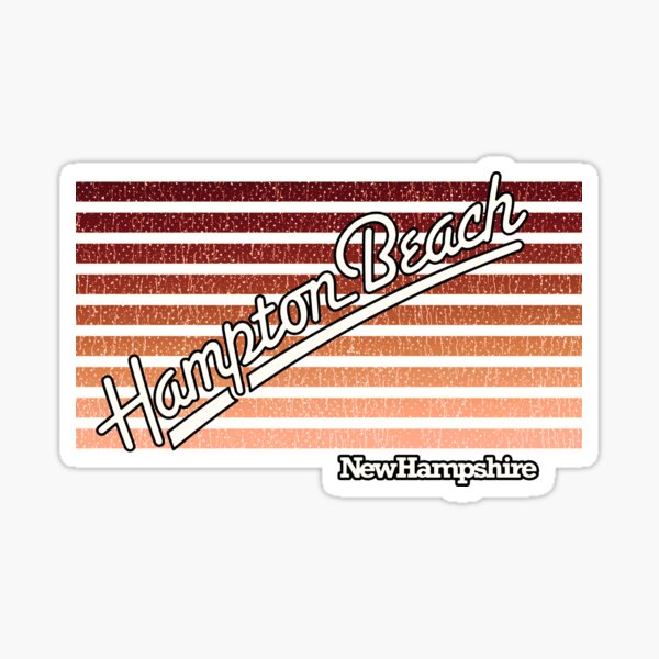 "Hampton Beach, New Hampshire | Surf Stripes" Sticker by retroready ...