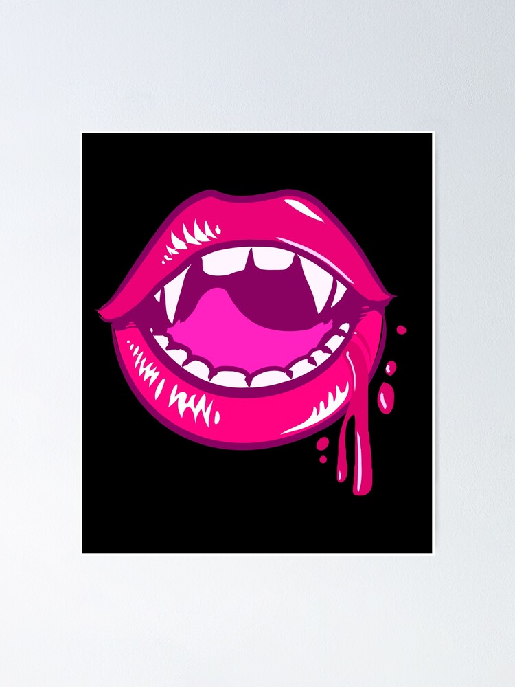 "Dracula Fangs Chibi Fangs Halloween" Poster for Sale by cutieotter ...