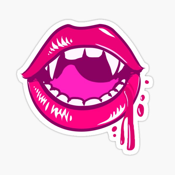 "Dracula Fangs Chibi Fangs Halloween" Sticker for Sale by cutieotter ...