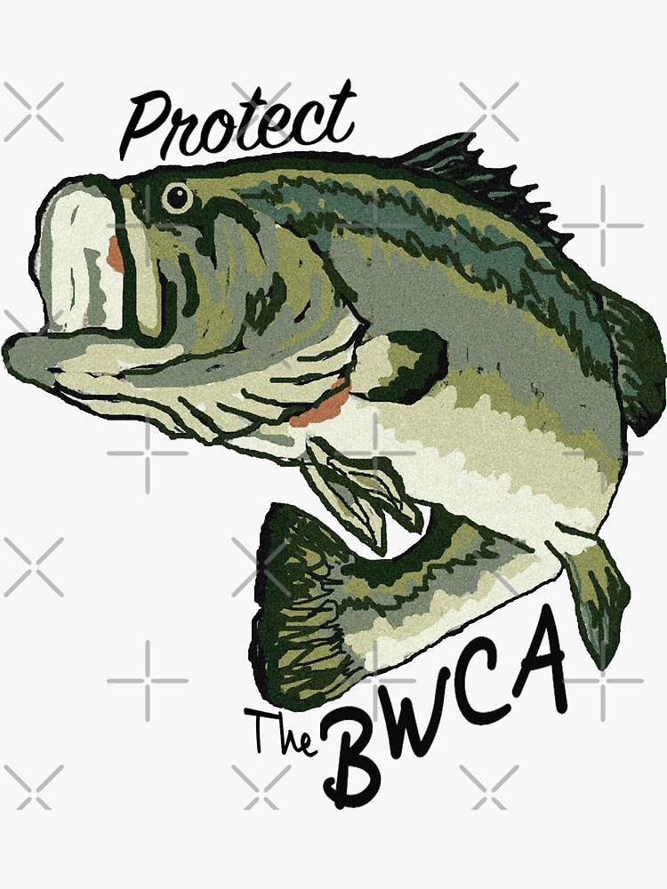 "Fishing the BWCA Bass Print" Sticker for Sale by CoryPeeples | Redbubble