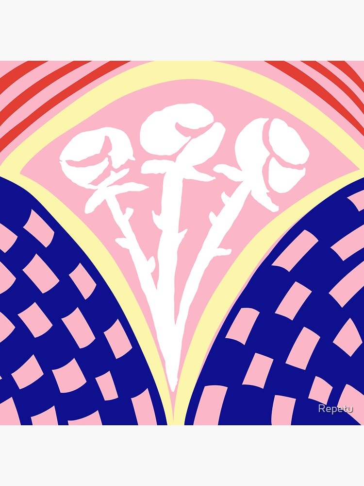 "Roses and Checkers" Sticker for Sale by Repetu | Redbubble