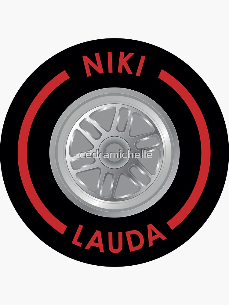 "Niki Lauda Tyre" Sticker for Sale by cedramichelle | Redbubble