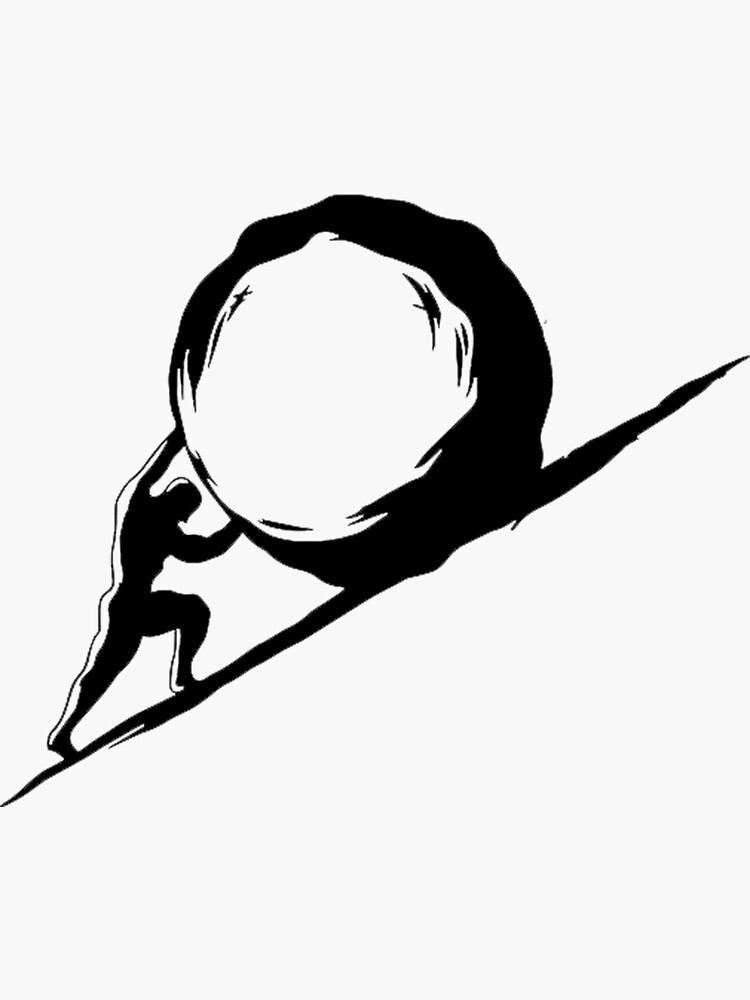 "sisyphus" Sticker for Sale by carmineclichy | Redbubble