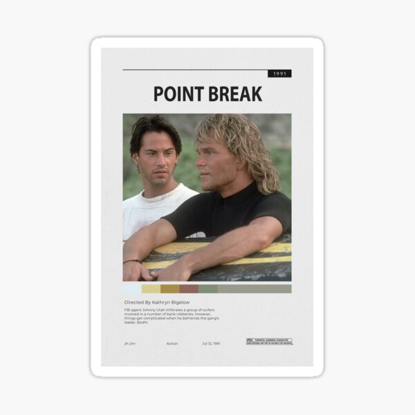 "POINT BREAK movie poster 1991, Action/Crime" Sticker for Sale by ...