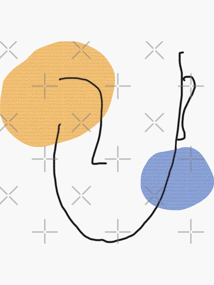 "Boho Texture Linear Girl Portrait Face Minimalism" Sticker for Sale by ...