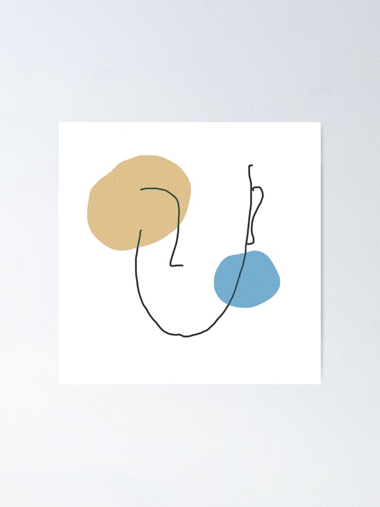 "Boho Texture Linear Girl Portrait Face Minimalism" Poster for Sale by ...