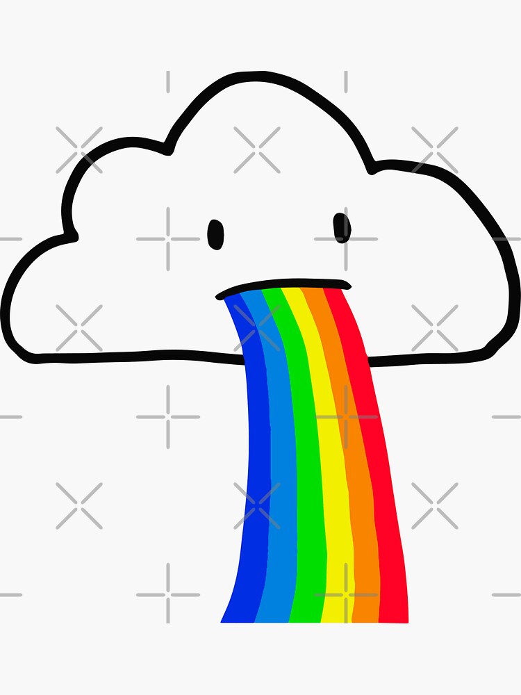 "Cloud Vomiting Rainbow" Sticker for Sale by RainSugarSalt | Redbubble
