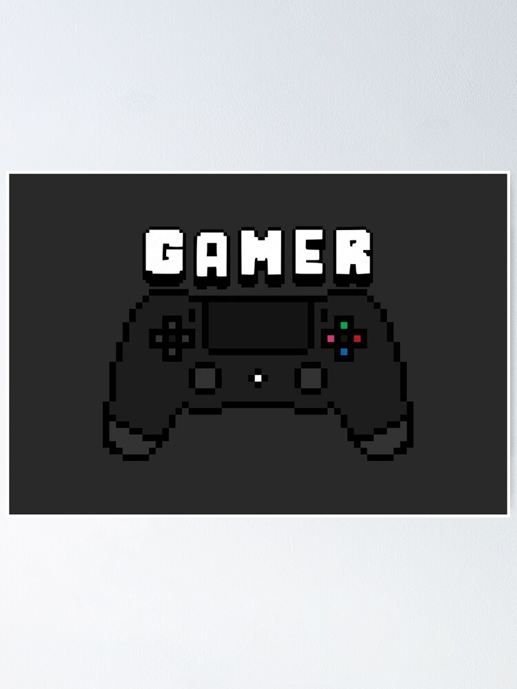 "gamer girl/boy with black ps4 controller" Poster for Sale by pixelarte ...