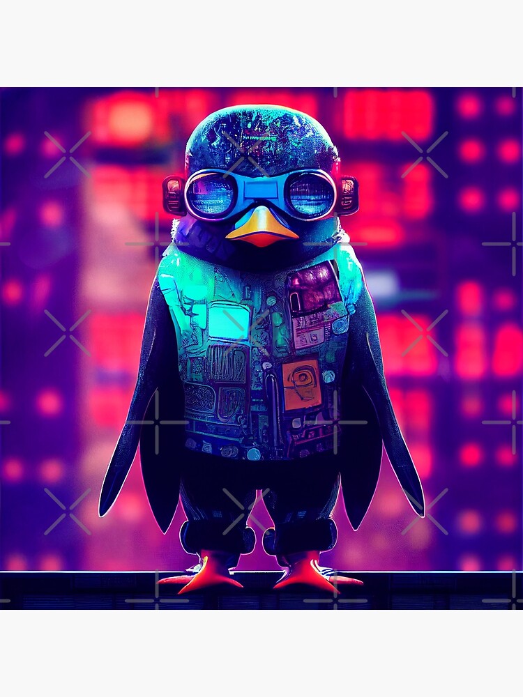 "Cyberpunk Penguin" Poster for Sale by Daemonrat | Redbubble