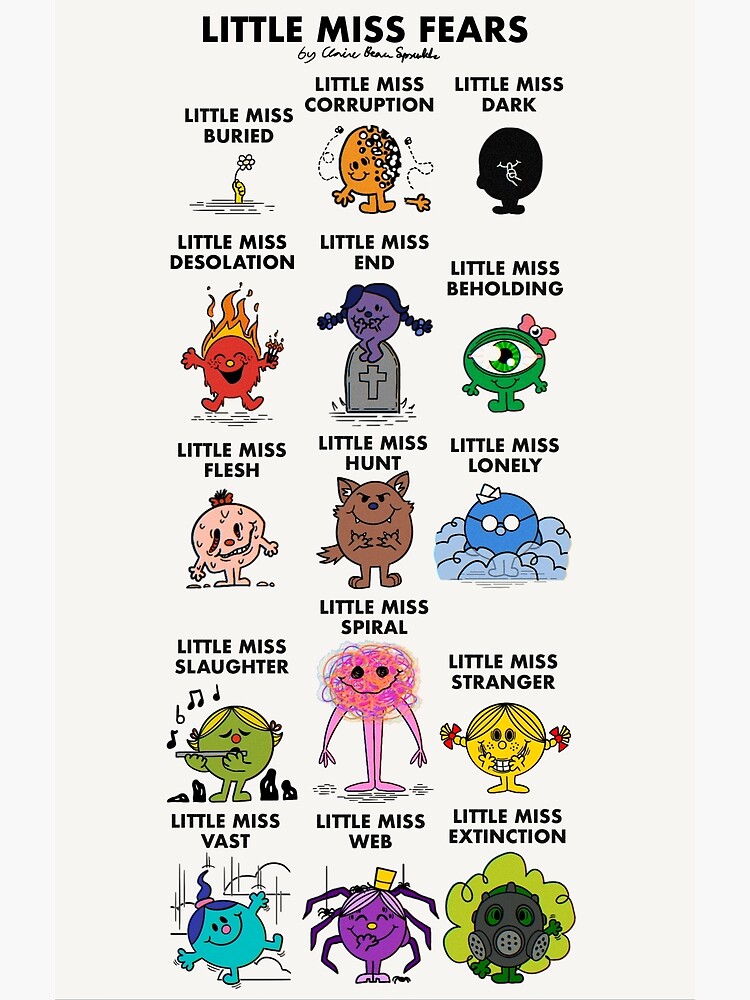 "Little Miss Fears" Poster for Sale by clairebearspark | Redbubble