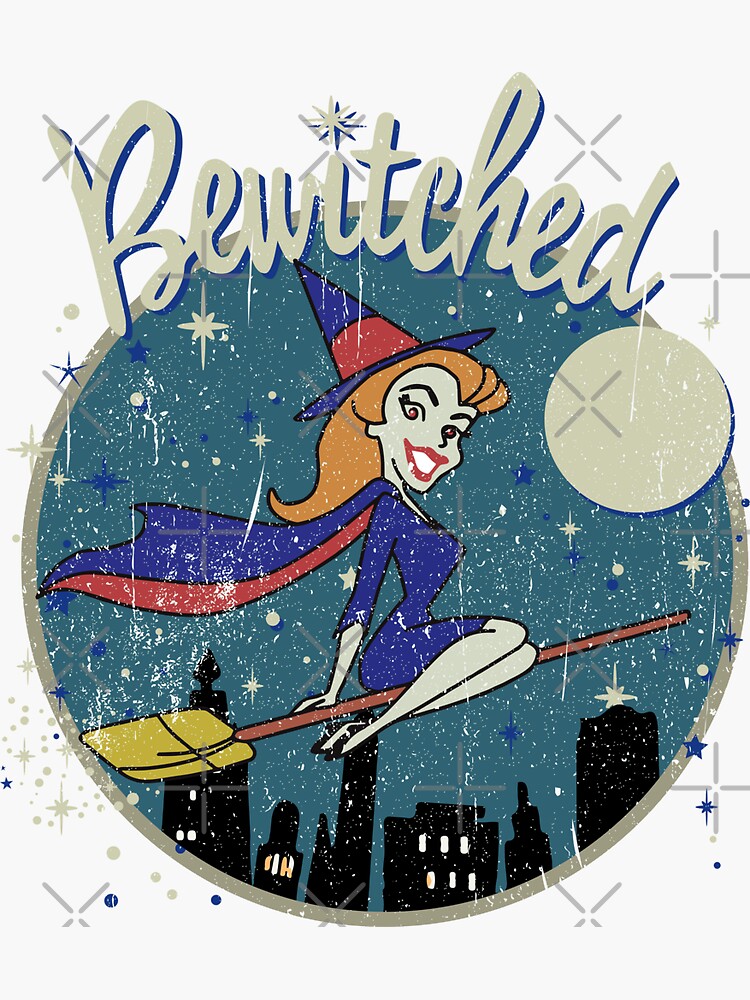 "Bewitched Oval Vintage Worn" Sticker for Sale by alhern67 | Redbubble
