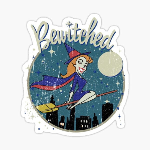 "Bewitched Oval Vintage Worn" Sticker for Sale by alhern67 | Redbubble