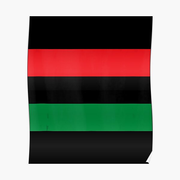 Pan African Unia Flag Black Liberation Flag Afro American Poster For