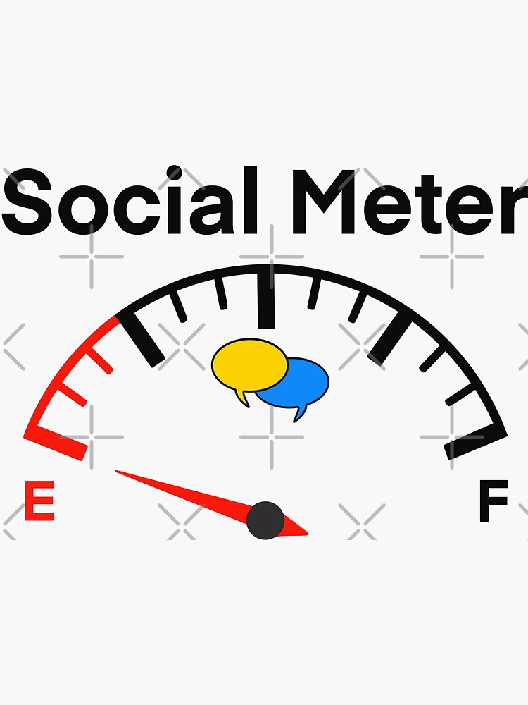 "Social meter on Empty " Sticker for Sale by DP7ADED-Art | Redbubble